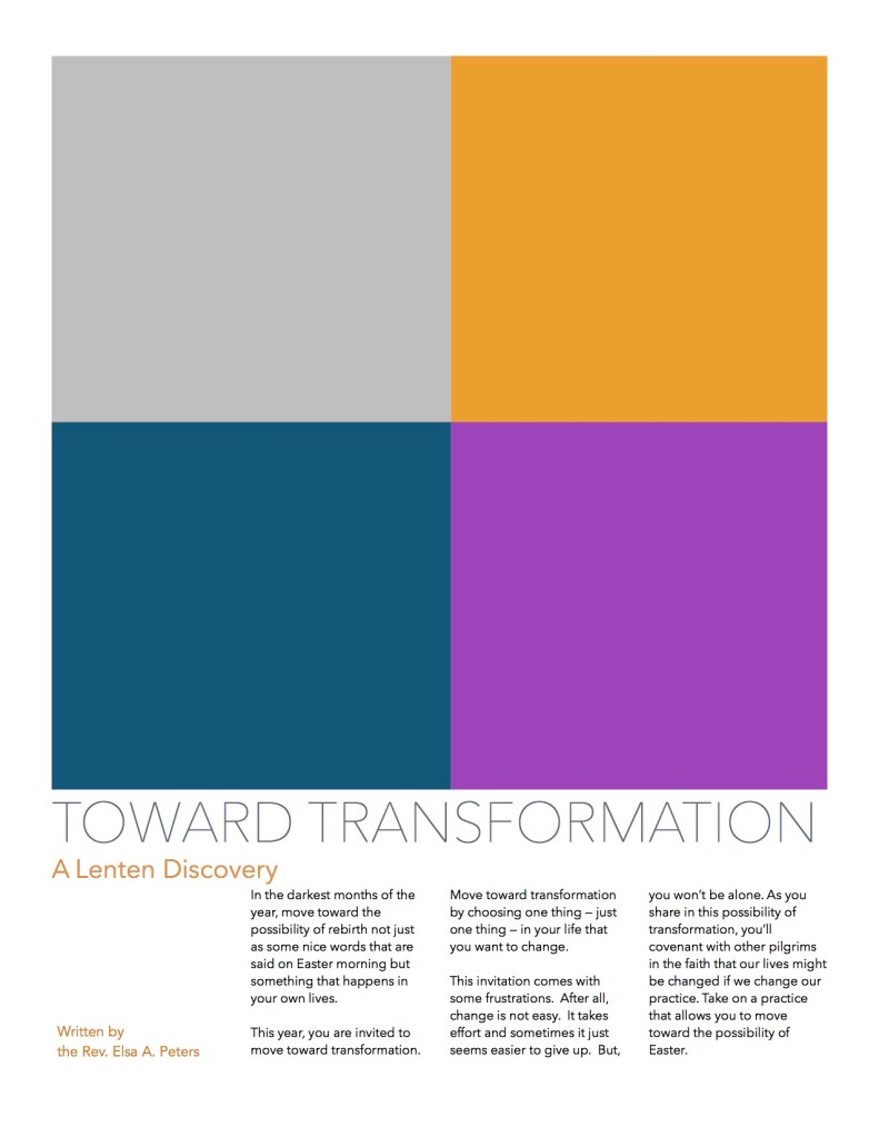 Toward Transformation This Lent – Cooking with Elsa